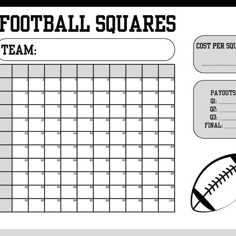 Super Bowl Number Squares - Etsy