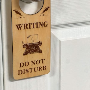 Writing Do Not Disturb Wooden Door Hanger - Funny Writer Gift - Etsy