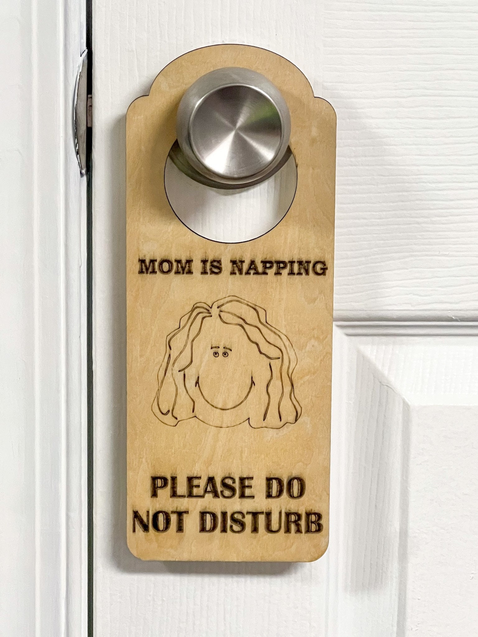 Mom is Napping Door Knob Hanger - Gag Gift - Funny - Please Do Not ...