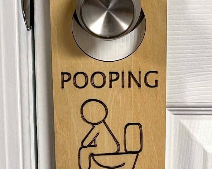 Pooping Door Tag, Pooping Come Back Later Do Not Disturb Door Hanger ...