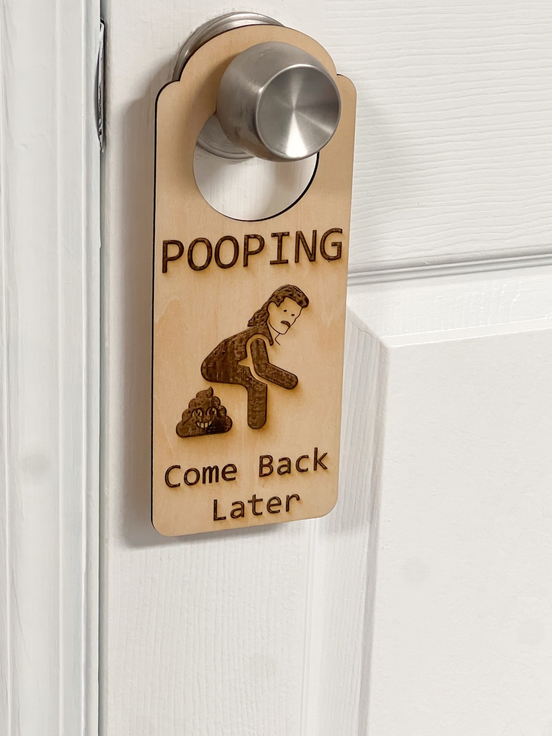 Pooping Door Tag | Come Back Later |gag Gift | Do Not Disturb Sign ...