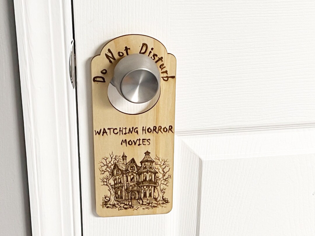Laser Engraved Haunted House Door Hanger: Horror Movie Fan Gift - Etsy