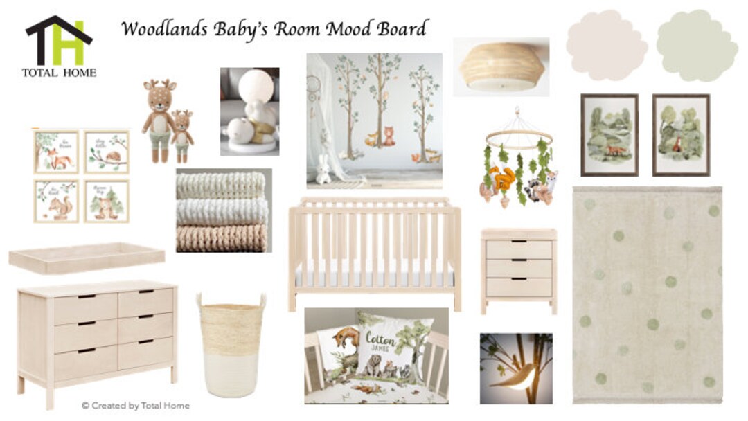 Woodlands Baby's Room Mood Board, Design Scheme, Themed Baby's Room ...