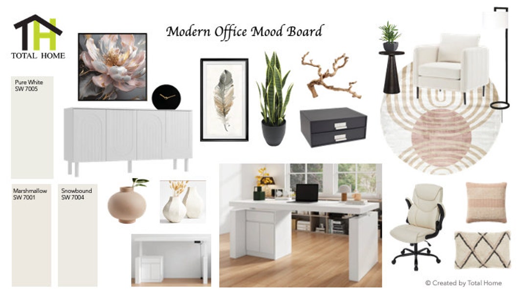 Affordable Modern Office Mood Board, Shop the Look, Clickable Links ...