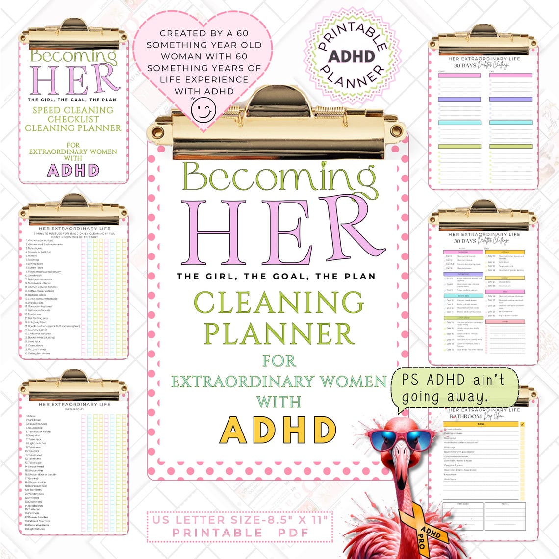 ADHD Cleaning Planner Printable Speed Cleaning Checklist Instant ...