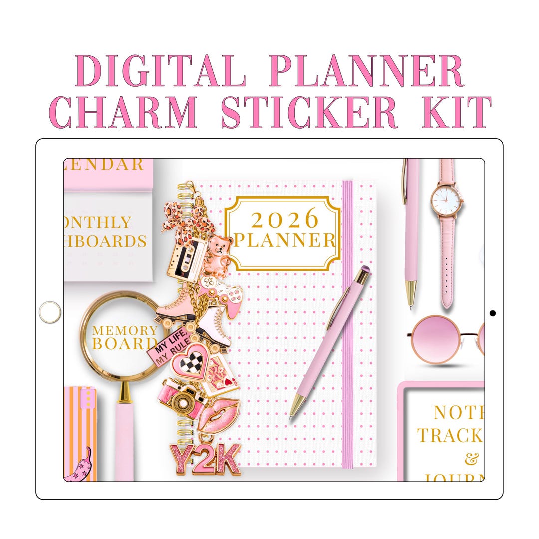 Digital Planner Stickers, Digital Charms, Goodnotes Stickers, iPad ...