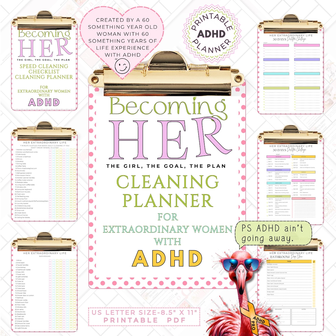 ADHD Cleaning Planner Printable Speed Cleaning Checklist Instant ...