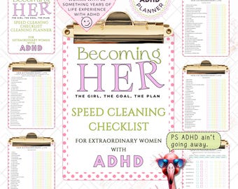 ADHD Cleaning Planner Printable Speed Cleaning Checklist Instant ...