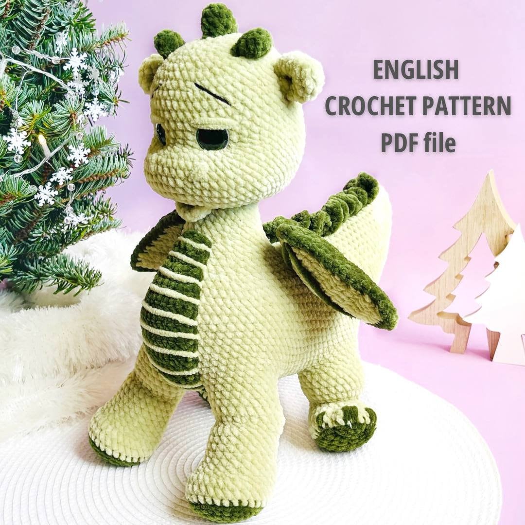 Crochet Pattern Cute Dragon Plush Toy Pdf Amigurumi Pattern Handmade ...