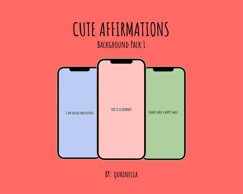 Cute Affirmations iPhone Wallpaper | Minimal Colour Phone Background ...