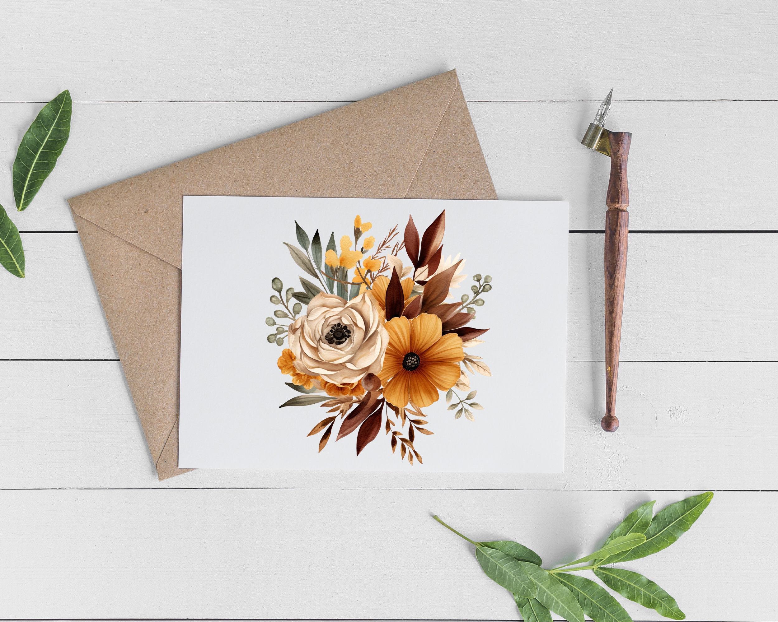 Boho Floral PNG, Watercolor Boho Flower Clipart Bundle, Bouquet, Wreath ...