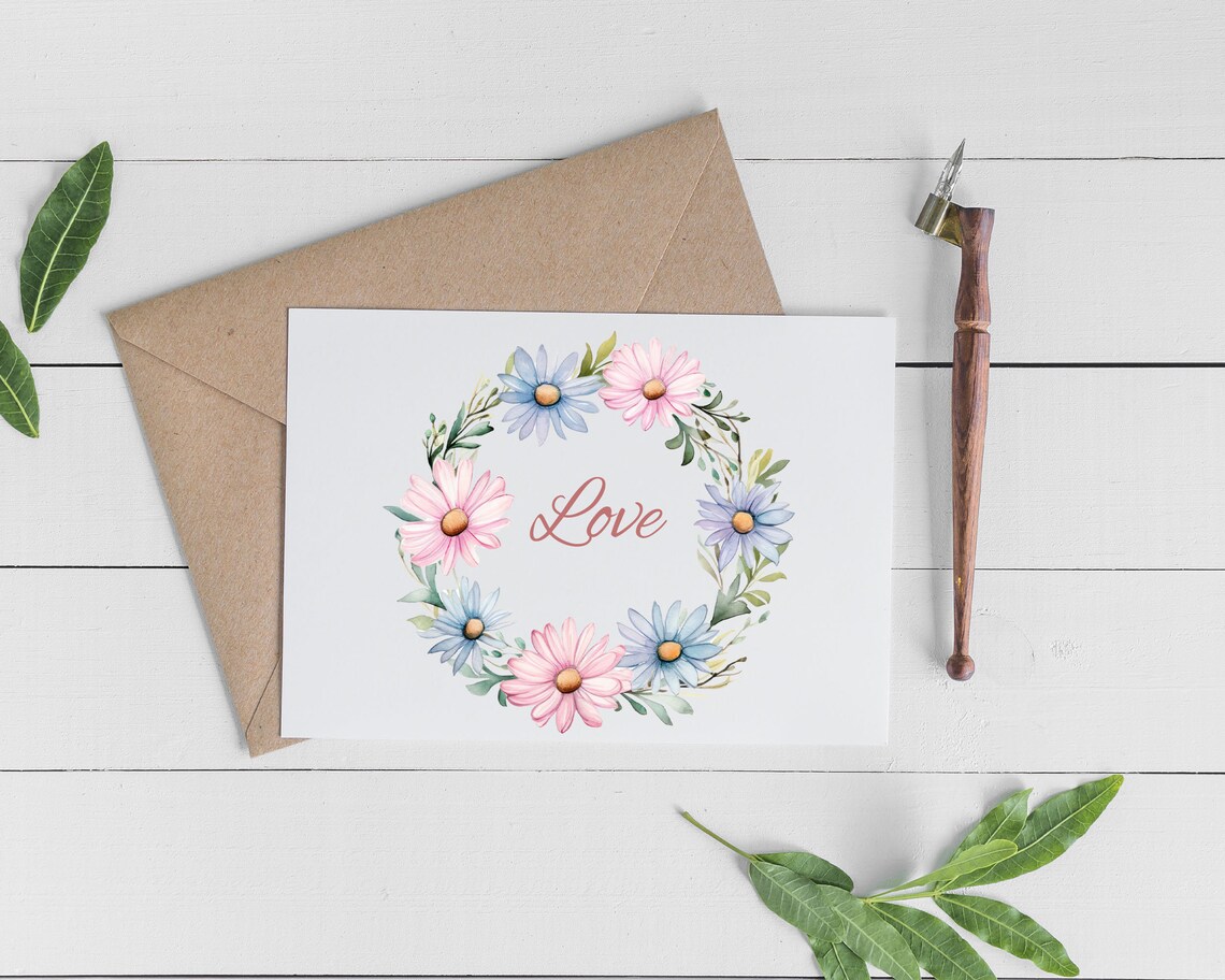 Pastel Daisy Watercolor Clipart, Daisy PNG Bundle, Daisy Bouquet Wreath ...