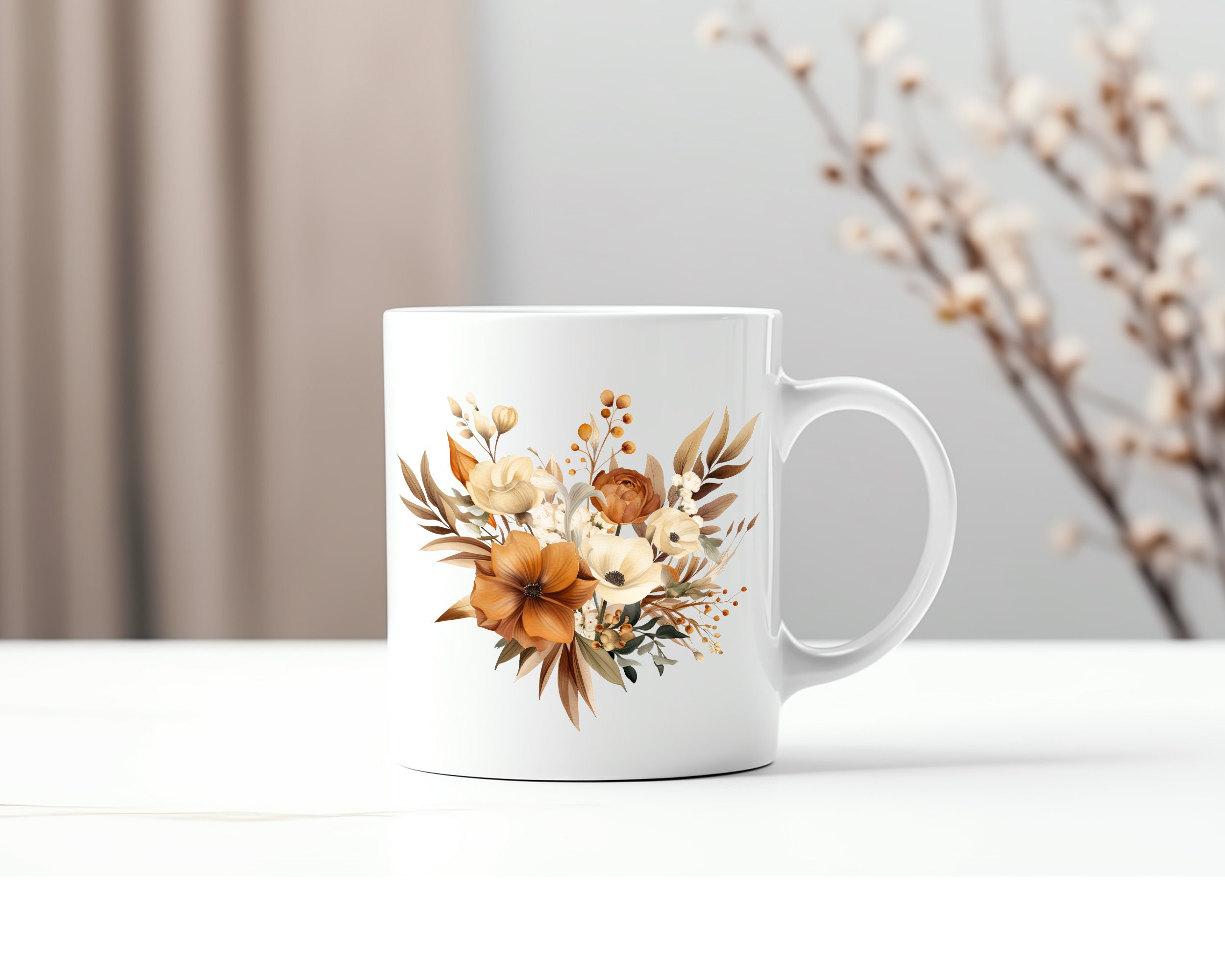 Boho Floral PNG, Watercolor Boho Flower Clipart Bundle, Bouquet, Wreath ...