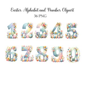 Easter Alphabet Clipart, Watercolor Easter PNG, Cute Easter Letters ...
