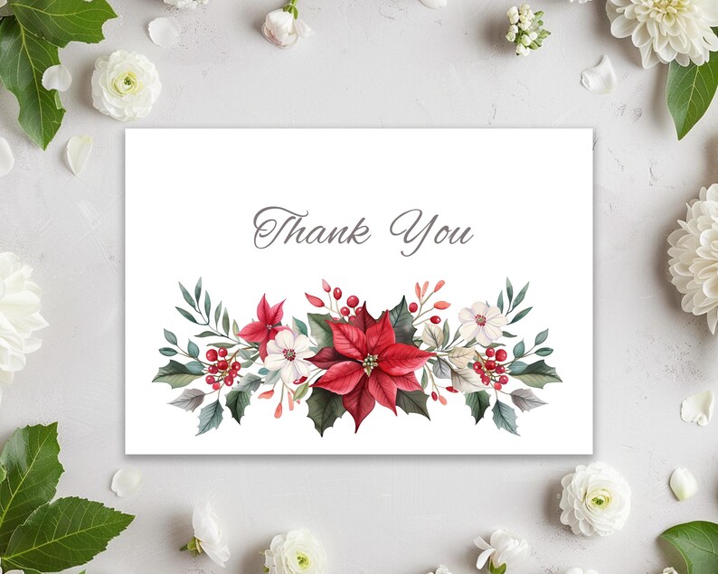 Christmas Flower Border PNG, Watercolor Poinsettia Clipart, Digital ...