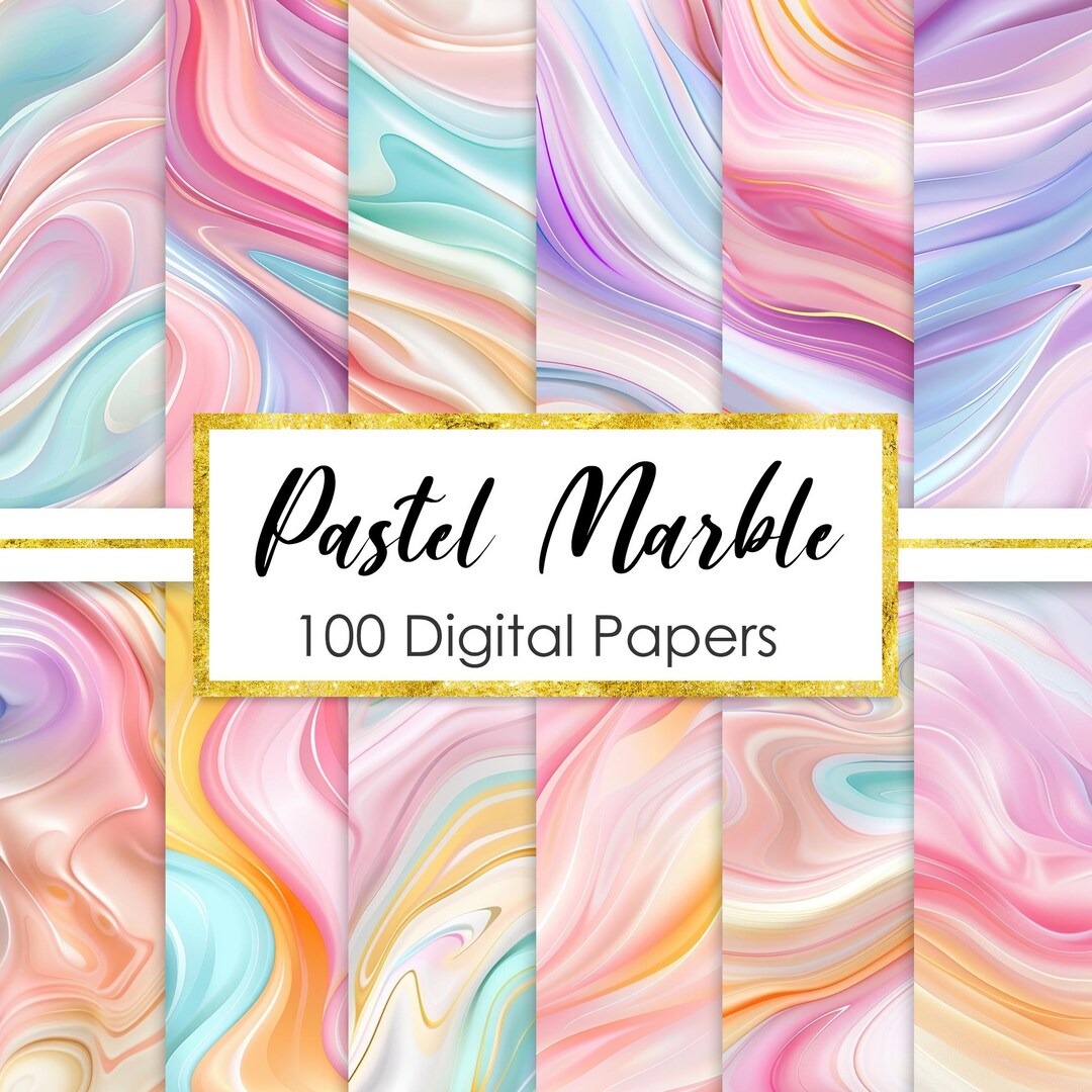 Pastel Marble Digital Papers, Pastel Background Texture - Etsy