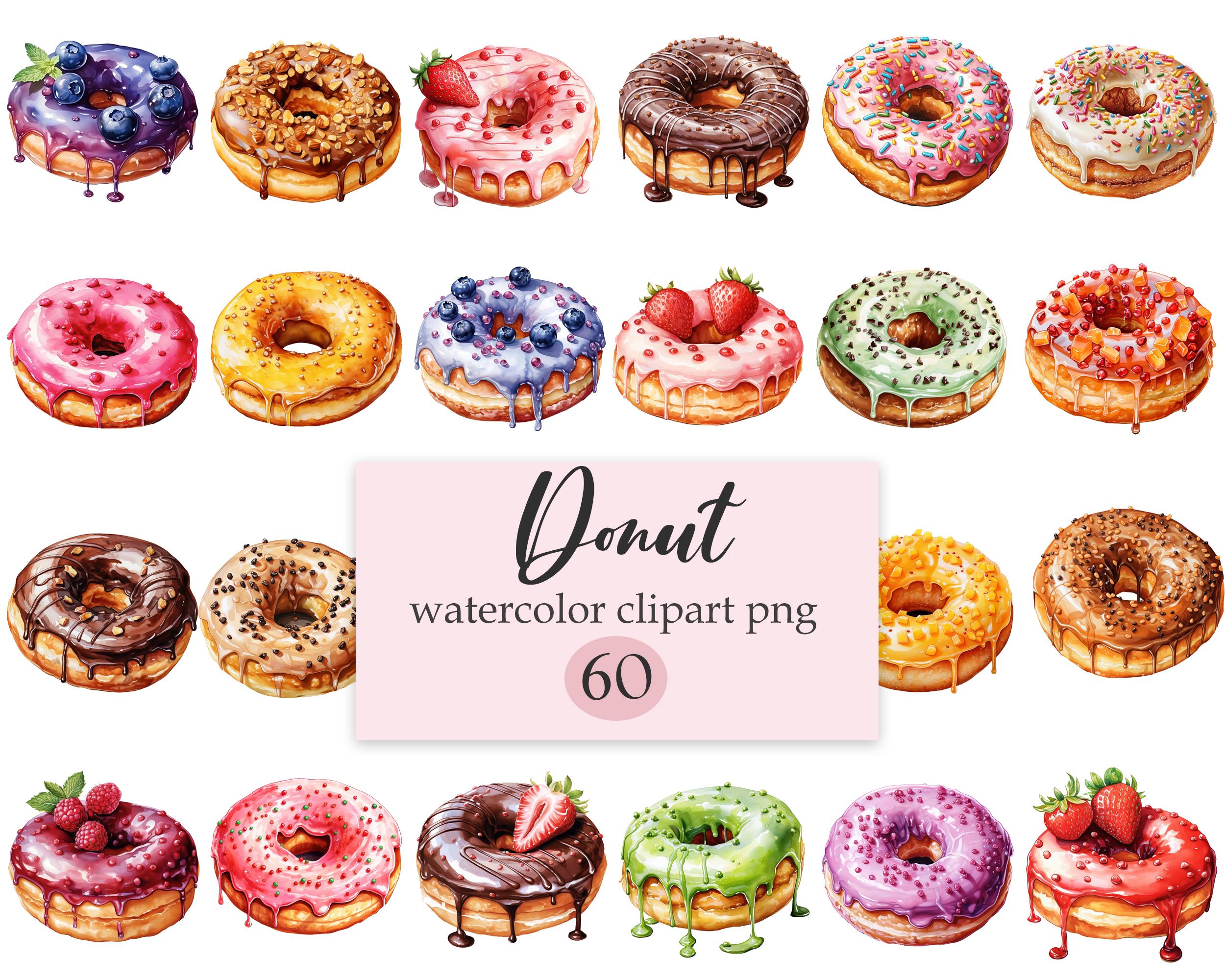 Donut Clipart, Dessert PNG, Sweet Treats, Digital Download - Etsy