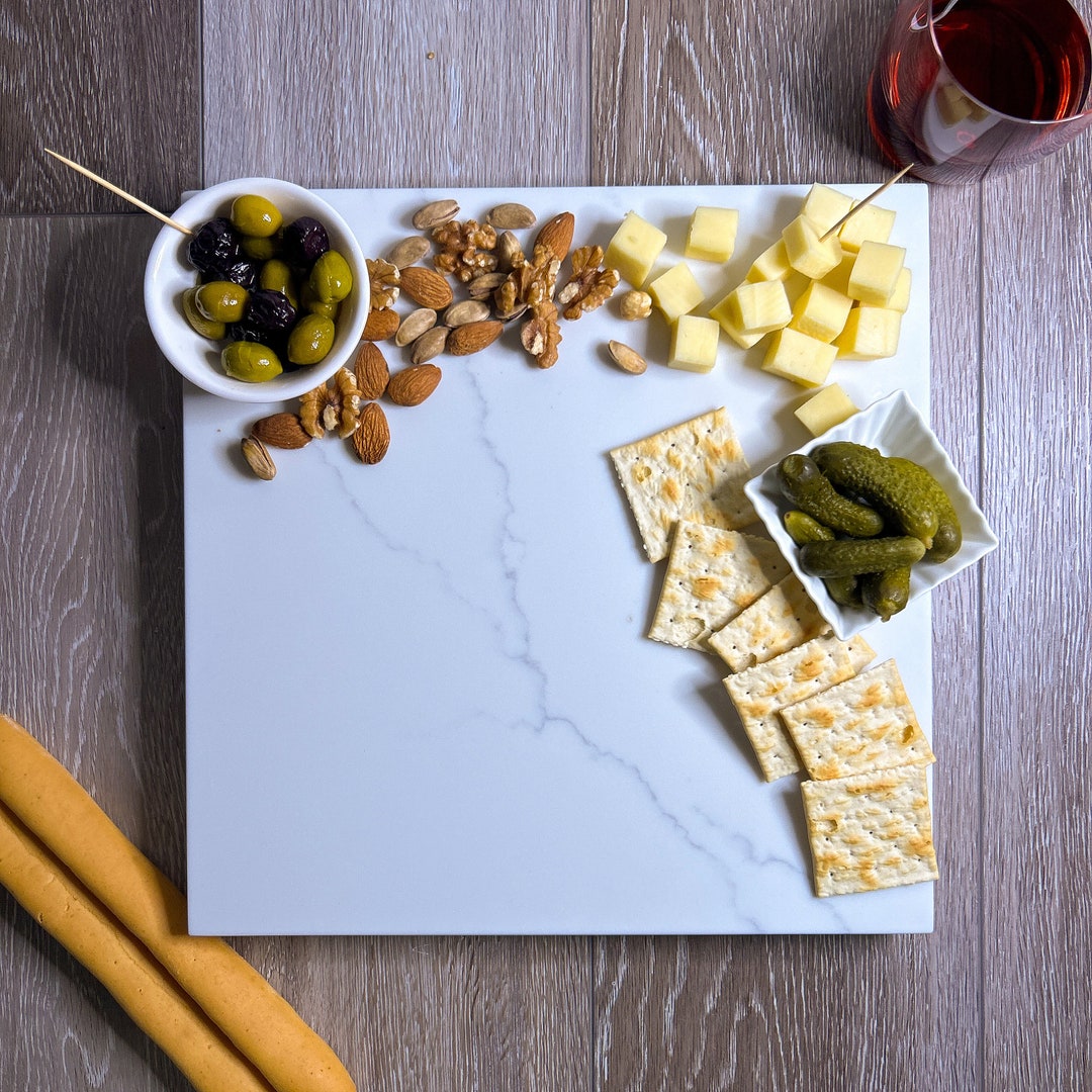 Calacatta Quartz Charcuterie Board: Luxury Marble Cheese Board - Etsy