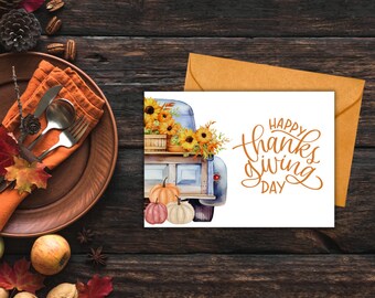 Printable Thanksgiving Card, Friendsgiving, Happy Thanksgiving, for ...
