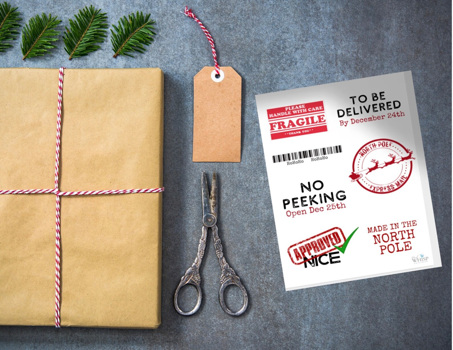 Funny Christmas Postage Tags Gift Stickers North Pole Express Postage ...