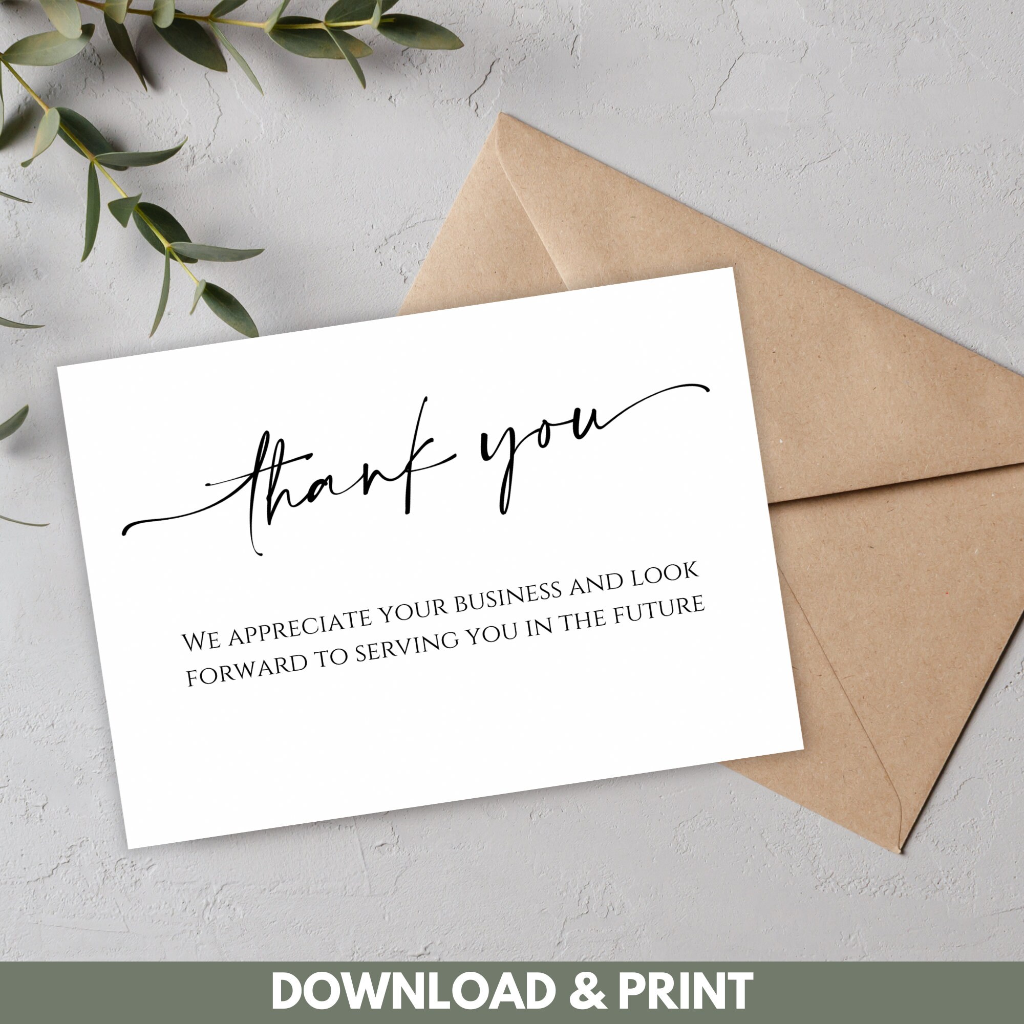 Customer Thank You Card Printable Customer Appreciation Thank You ...
