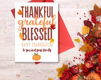 Printable Thanksgiving Card, Friendsgiving, Happy Thanksgiving, for ...