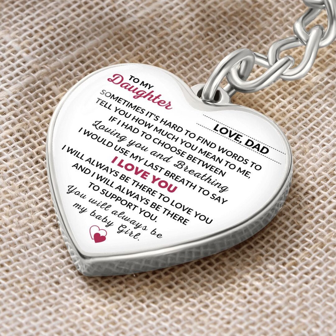 To My Daughter From Dad | Keepsake Keychain | With Personalized ...
