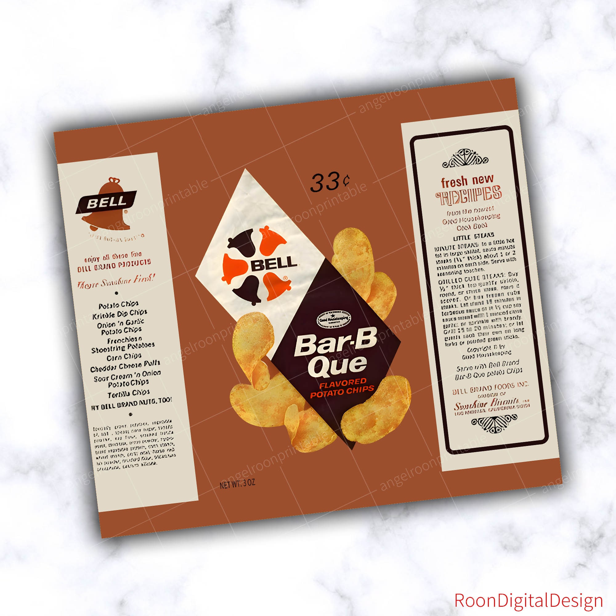 Vintage Potato Chips Package 20oz Skinny Tumbler Sublimation Design ...