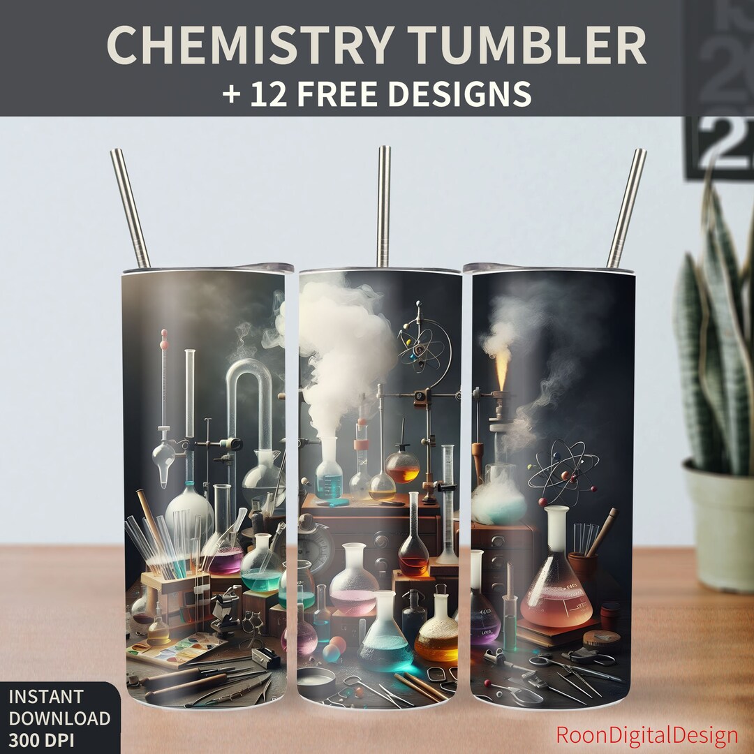 Chemistry Laboratory 20oz Skinny Tumbler Sublimation Design, Chemical ...