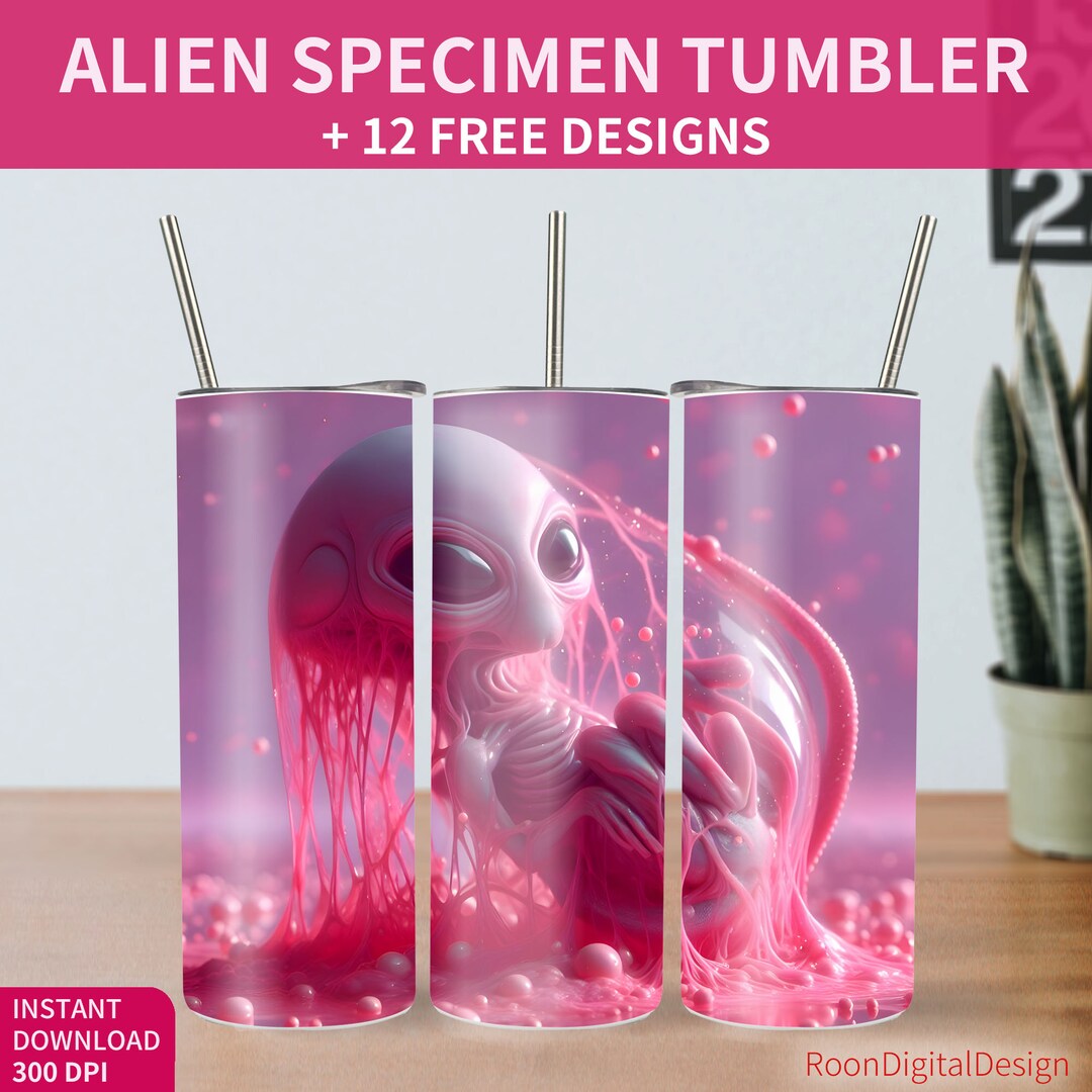 Alien Specimen Jar Straight Tumbler Wrap Sci-fi 20oz Skinny Tumbler ...