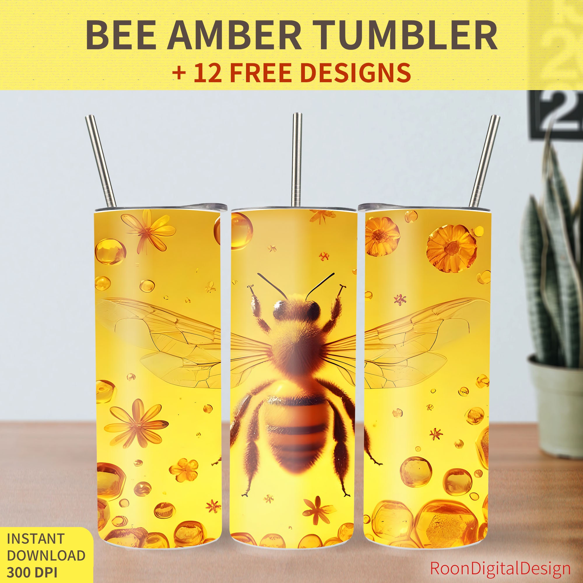 Honey Comb 20oz Skinny Tumbler Sublimation Design, Honeybee, Bombus ...