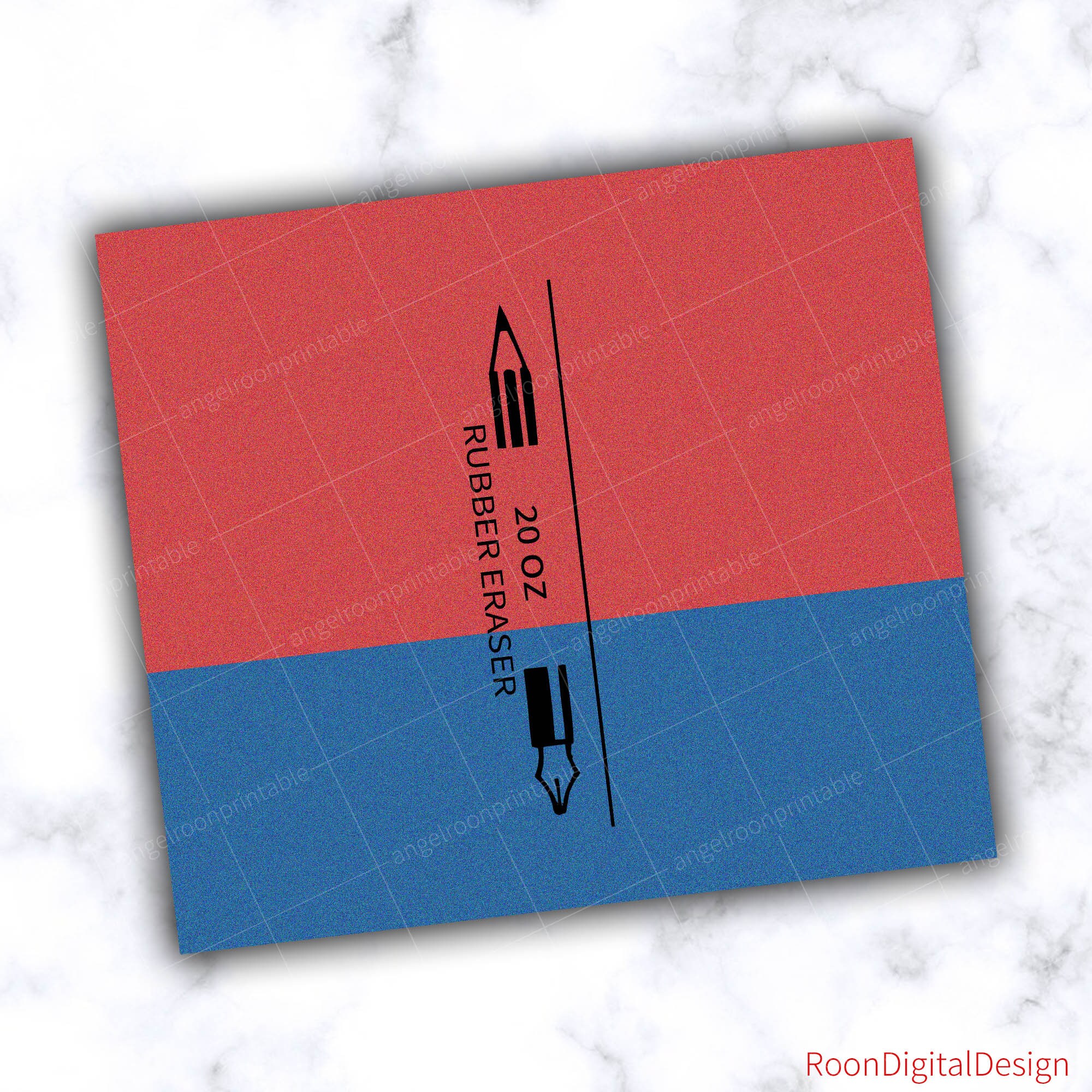 Classic Eraser 20oz Skinny Tumbler Sublimation Design, Retro Rubber ...