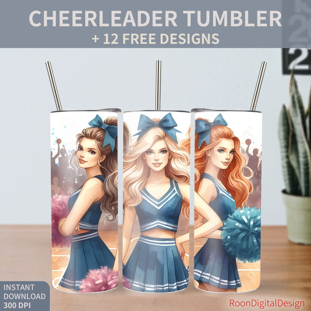 Cheerleaders 20oz Skinny Tumbler Sublimation Design, Digital Download ...