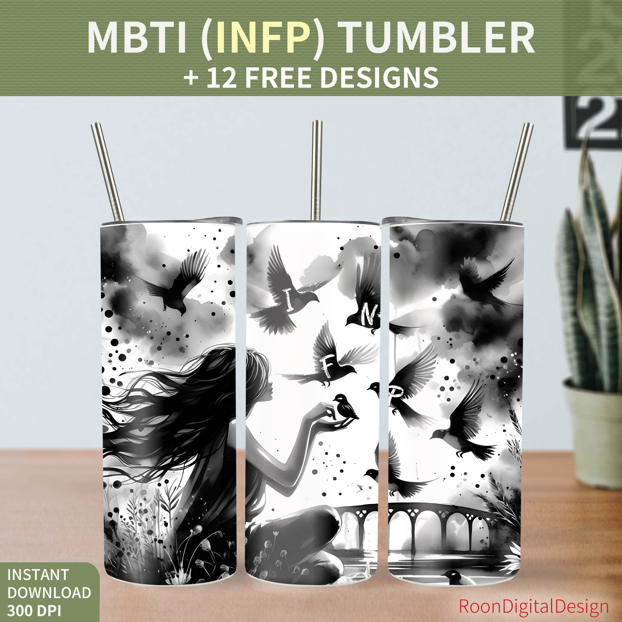 MBTI Personality INFP Mediator 20oz Skinny Tumbler Sublimation Design ...