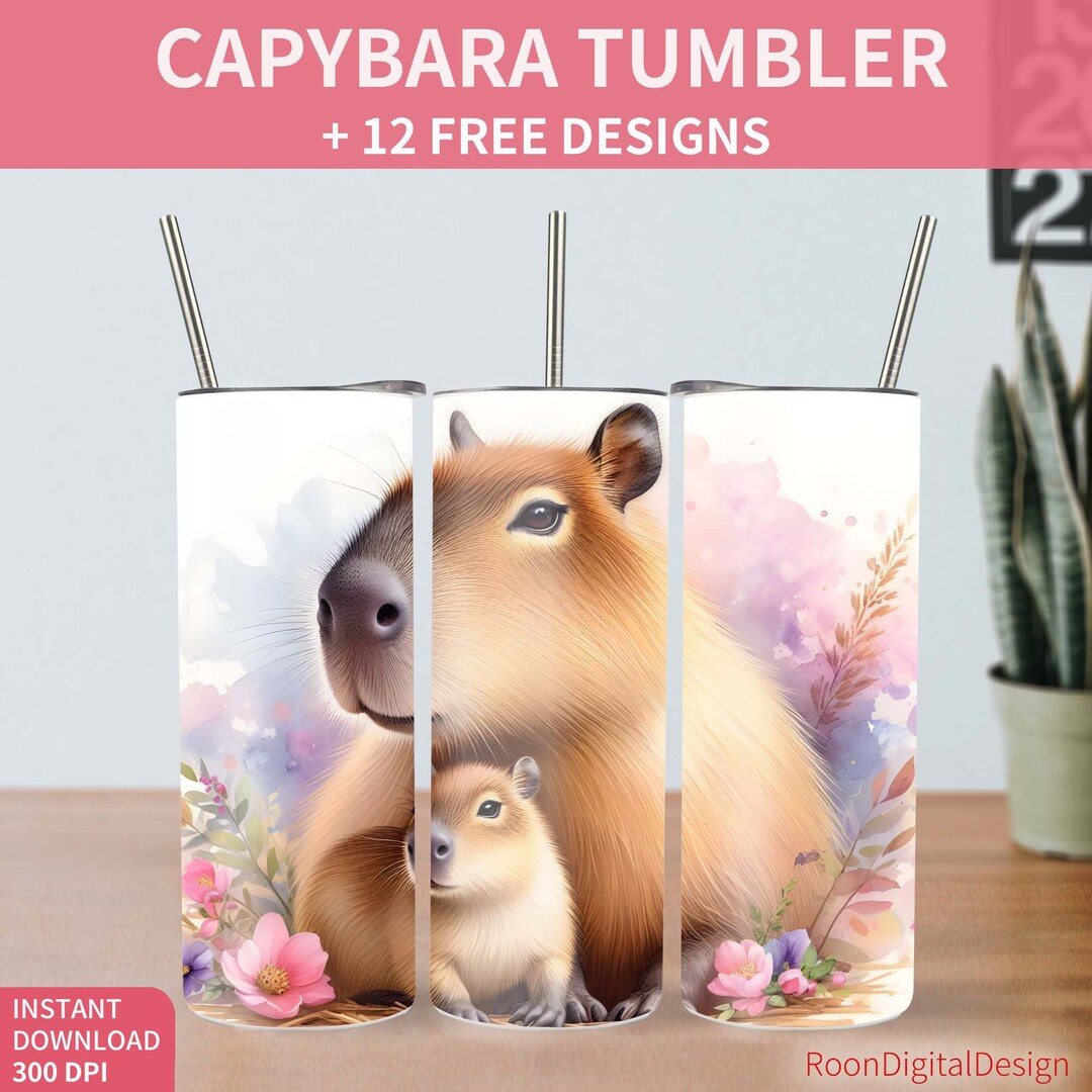 Capybara 20oz Skinny Tumbler Sublimation Design, Digital Download PNG ...
