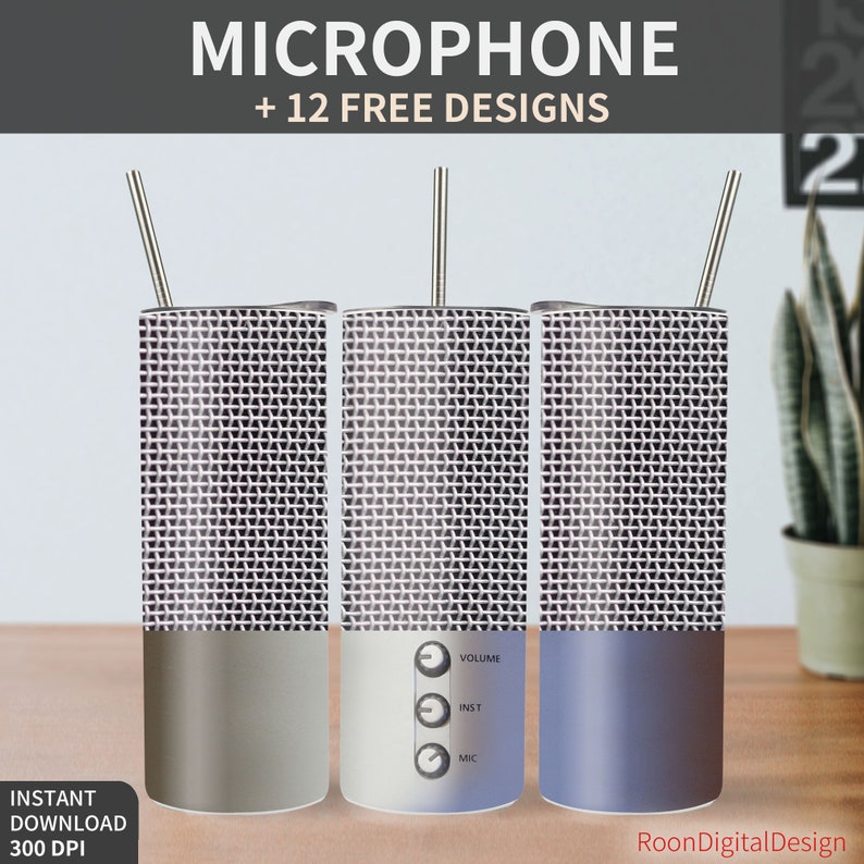 Microphone Straight Tumbler Wrap Gift for Music Lover / Singer 20oz ...