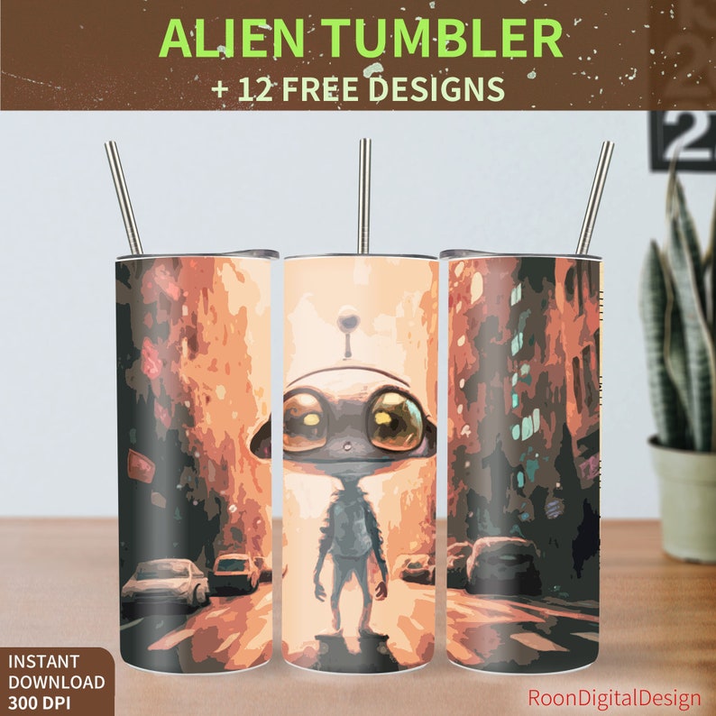 Alien Specimen Jar 20oz Skinny Tumbler Sublimation Design, Digital ...