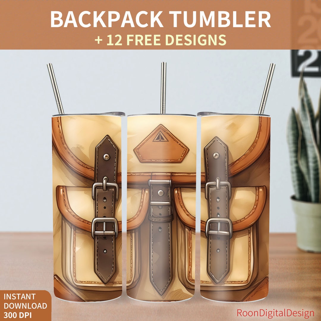 Camping Backpack Straight Tumbler Wrap Camp Backpacker 20oz Skinny ...