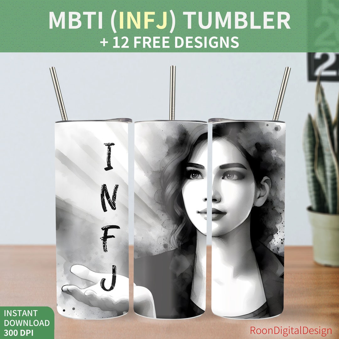 MBTI Personality INFJ Advocate 20oz Skinny Tumbler Sublimation Design ...