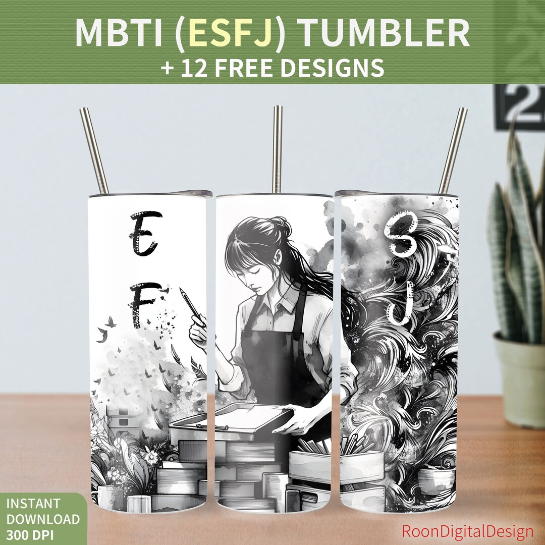 MBTI Personality ESFJ Consul 20oz Skinny Tumbler Sublimation Design ...