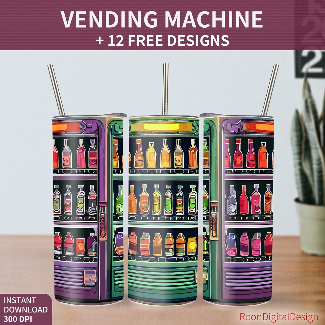 Drink Vending Machine 20oz Skinny Tumbler Sublimation Design, Funny ...