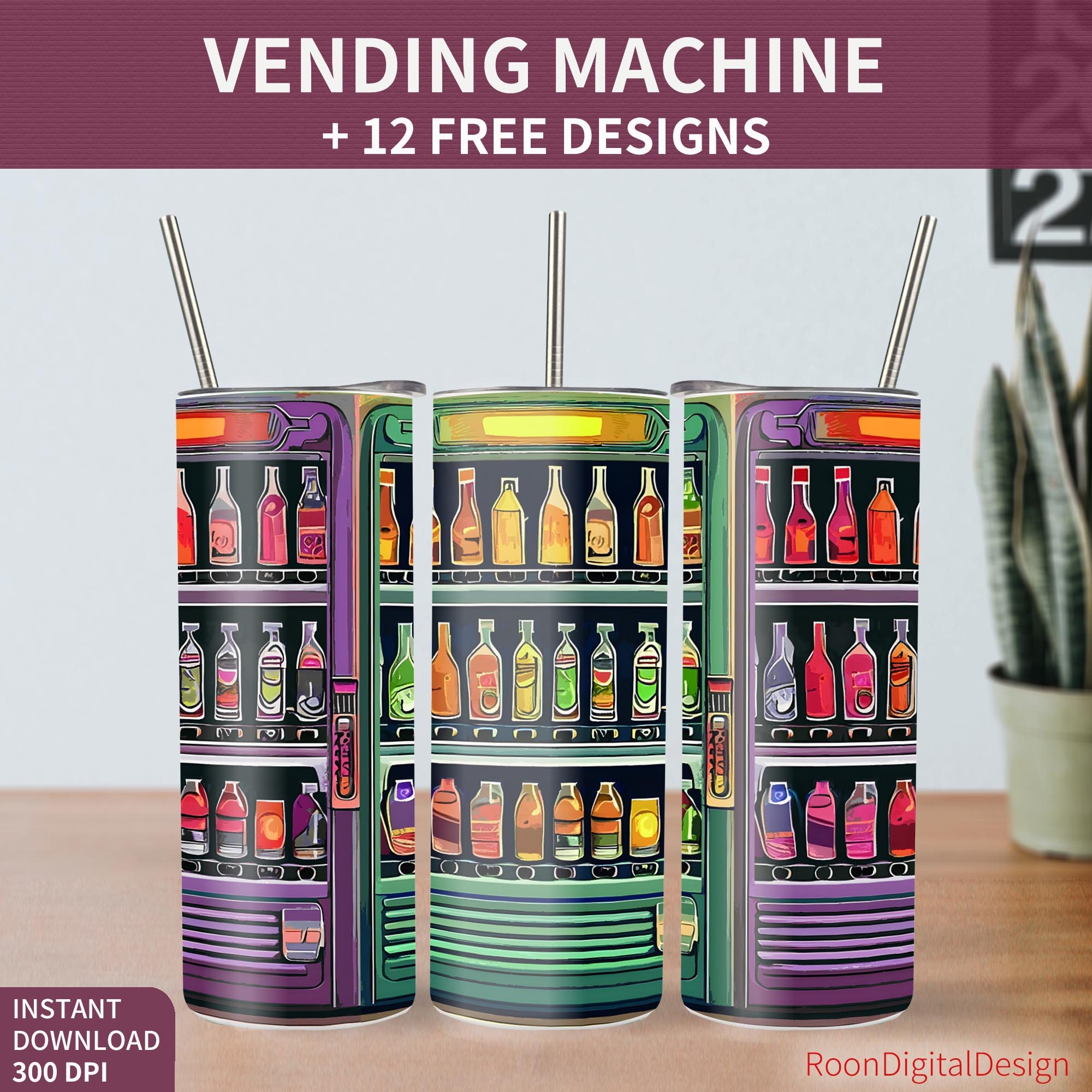 Drink Vending Machine 20oz Skinny Tumbler Sublimation Design, Funny ...