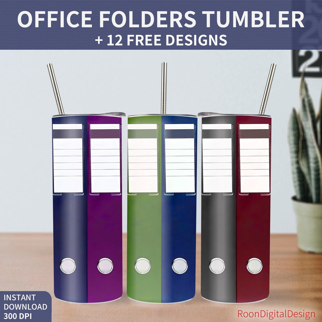 Office Folders 20oz Skinny Tumbler Sublimation Design, Funny Digital ...