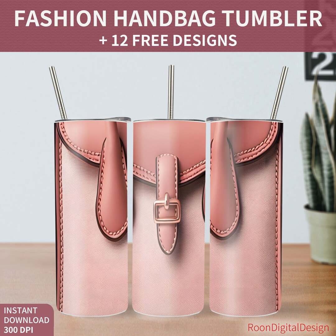 Luxury Handbag Straight Tumbler Wrap | Purse 20oz Skinny Tumbler ...