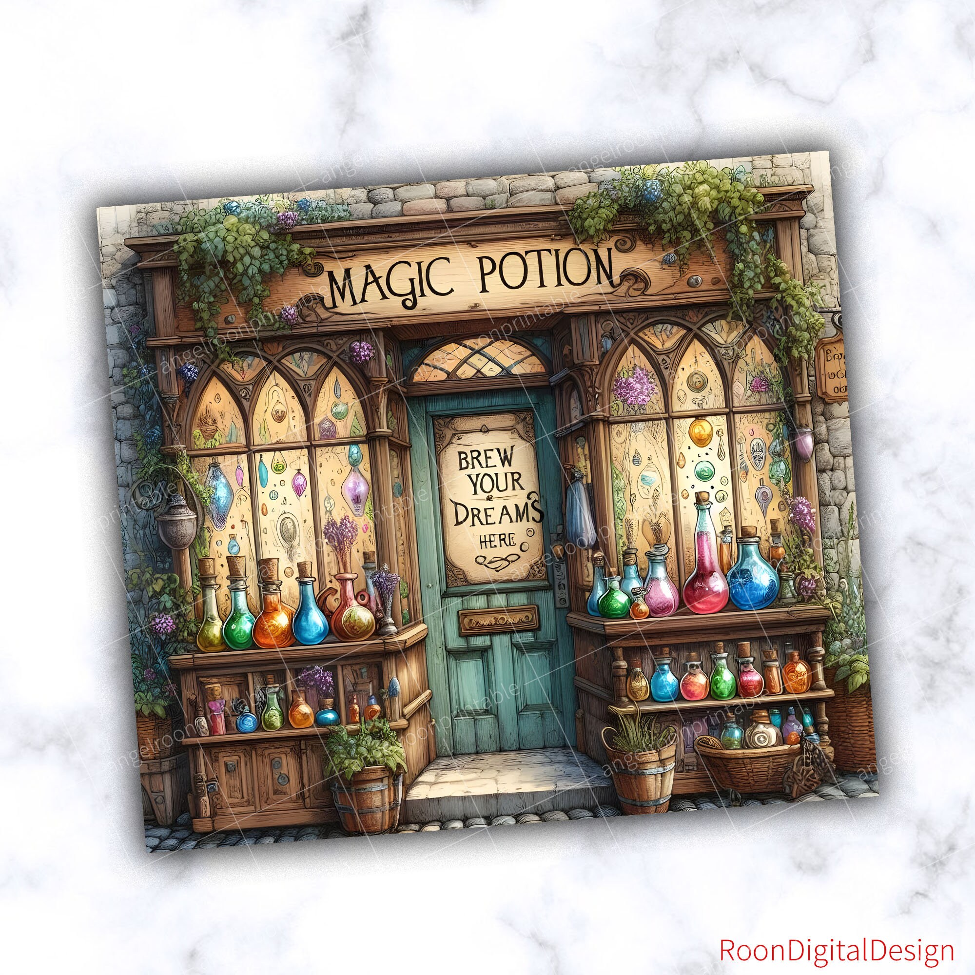 Magic Potion Shop 20oz Skinny Tumbler Sublimation Design, Wizard Poison ...