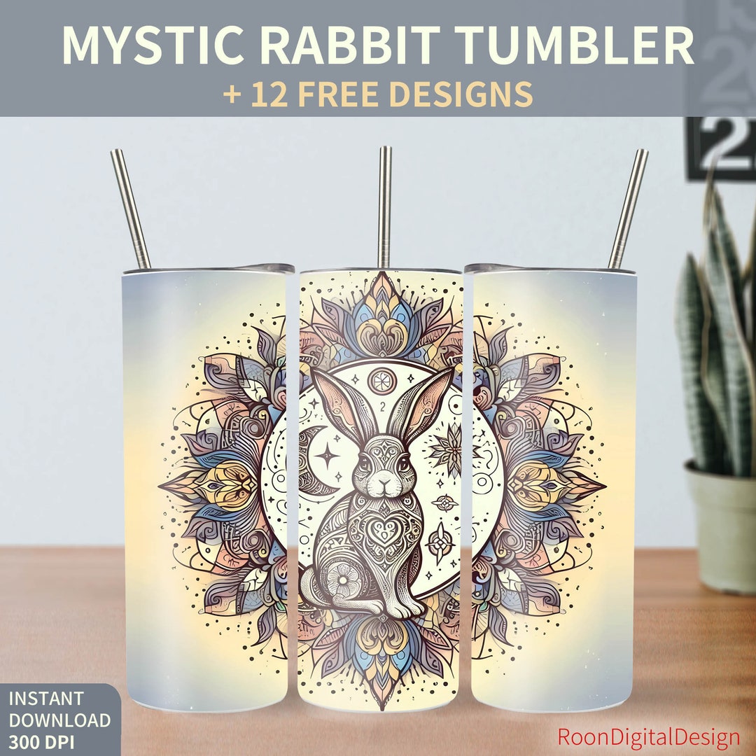 Mystic Rabbit and Sigil Signs 20oz Skinny Tumbler Sublimation Design ...