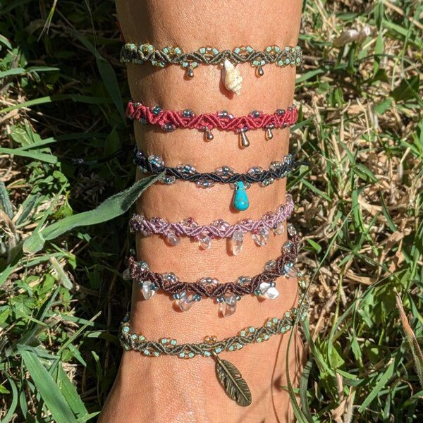 Macrame Anklet - Etsy
