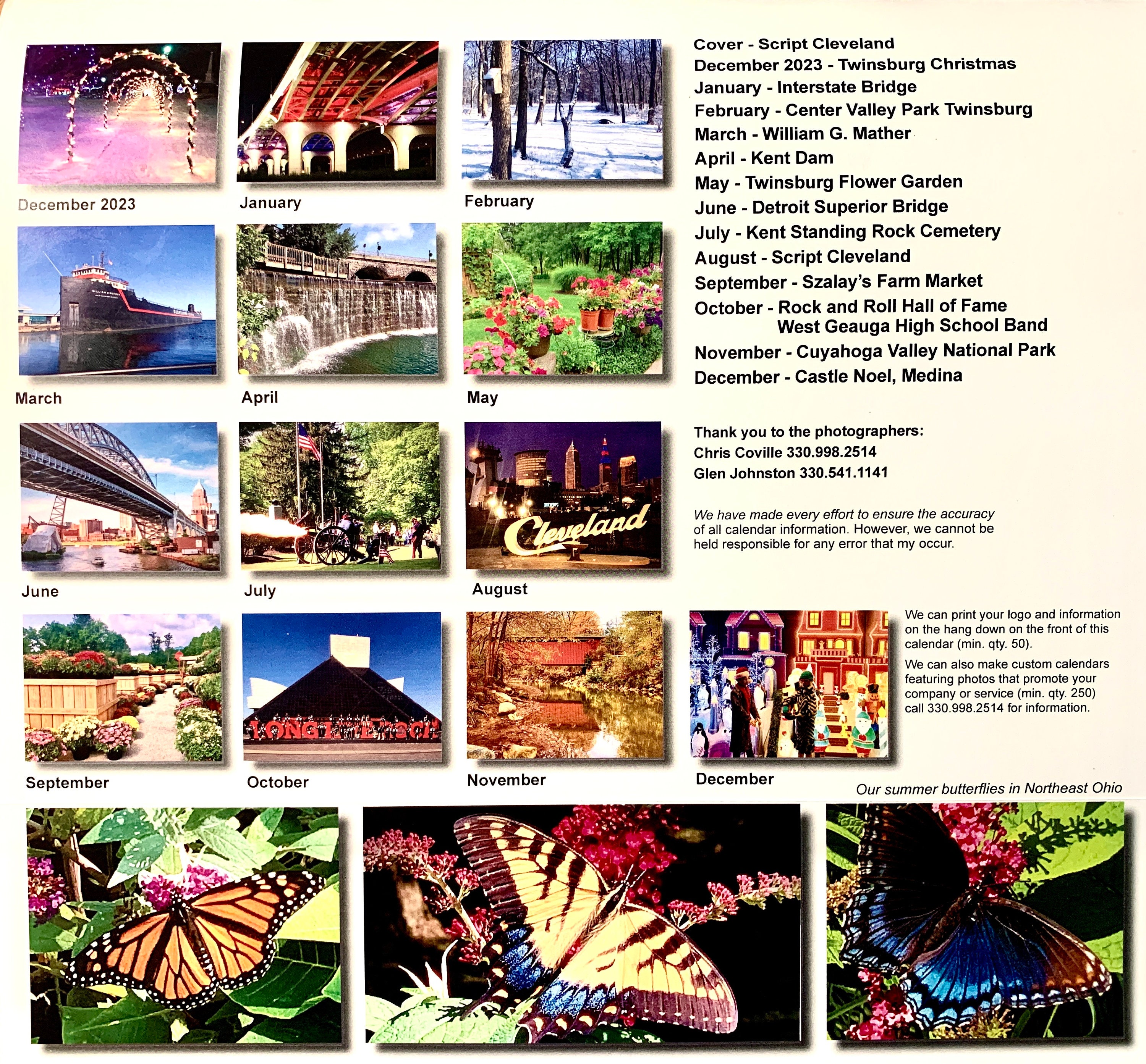 Cleveland Calendar for 2024 Features Local Colorful Scenes of Northeast ...