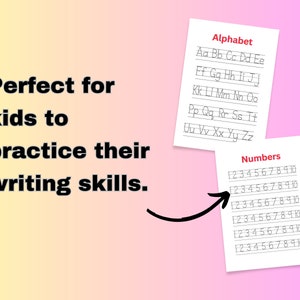 Alphabet & Numbers Worksheet, Number Tracing, Handwriting Practice ...