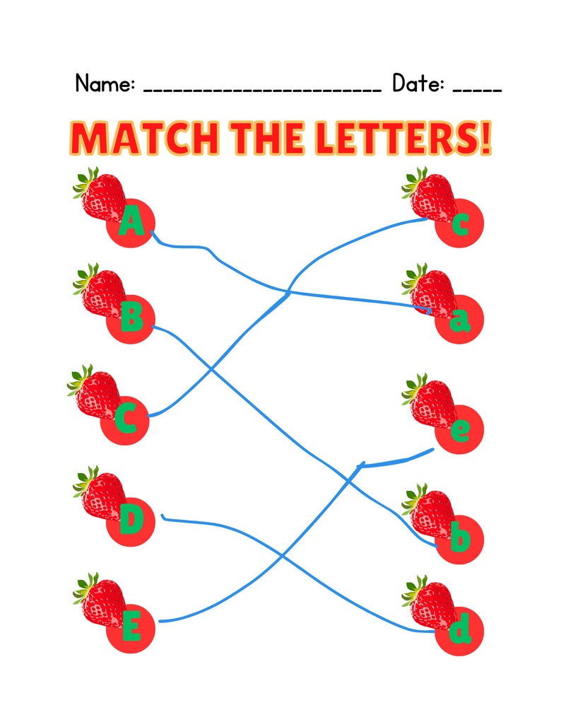 Match the Letters Worksheet- ABC Matching Worksheet- Alphabets Learning ...